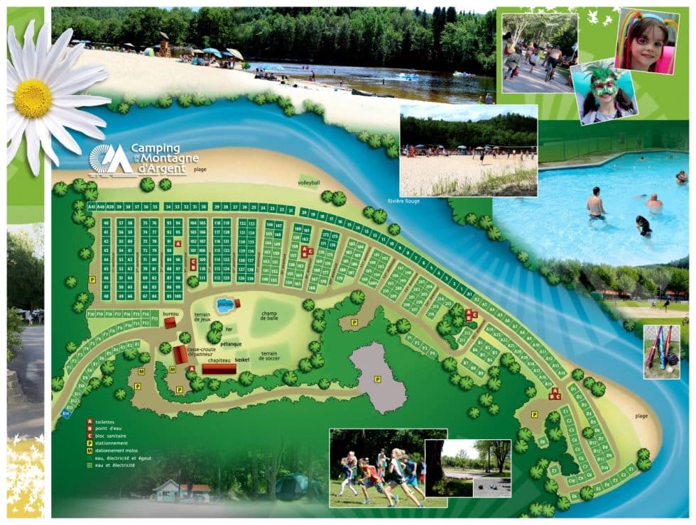 Plan de notre site - Camping de la Montagne d'Argent